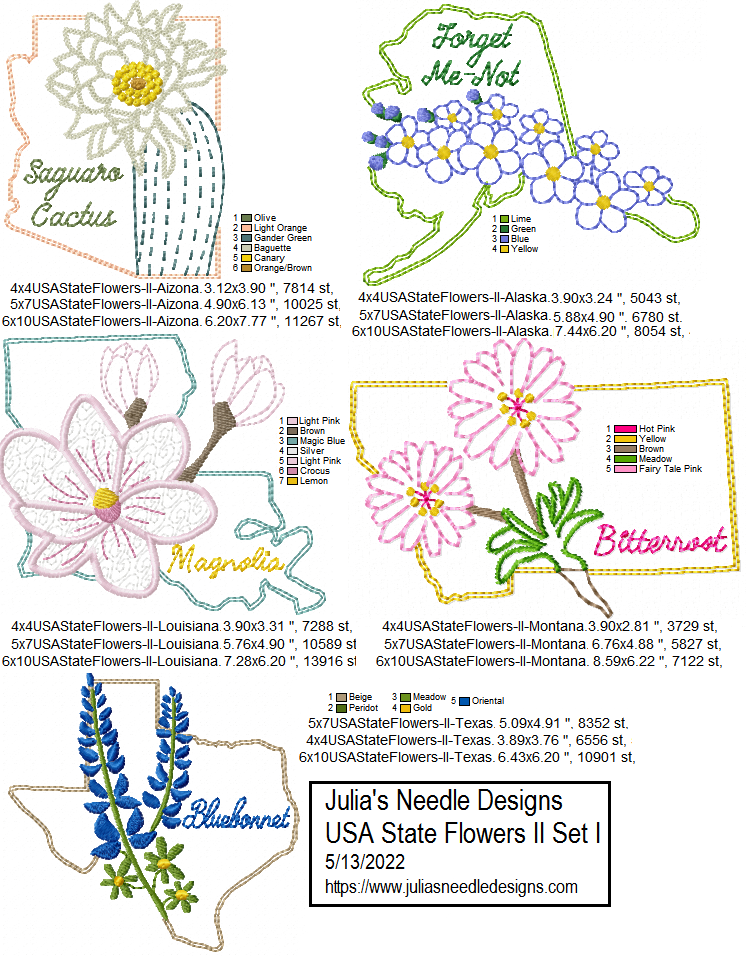 USA State Flowers II (Set I)